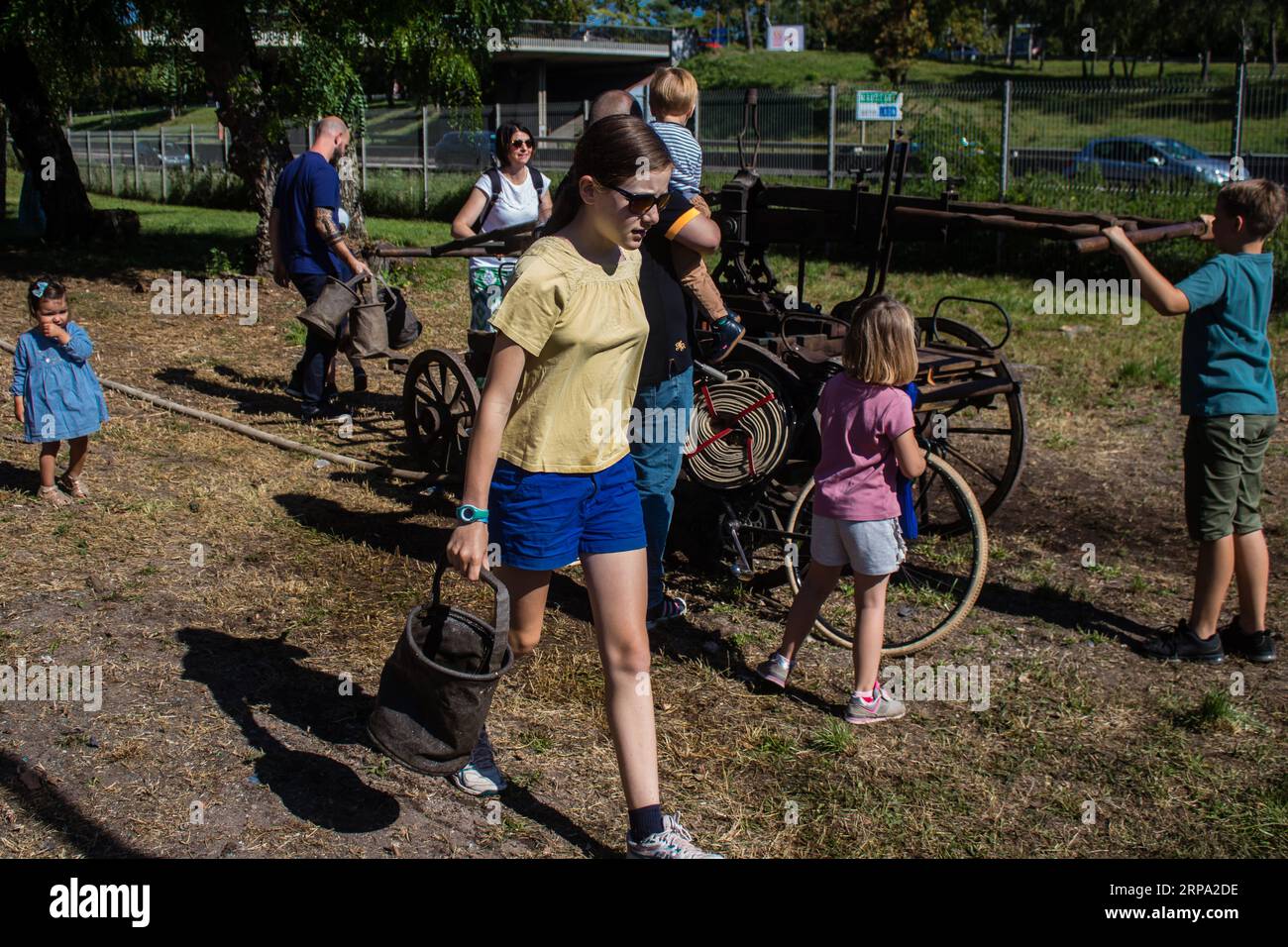 Kids attend the open day. The firefighters of the Marchandeau fire ...