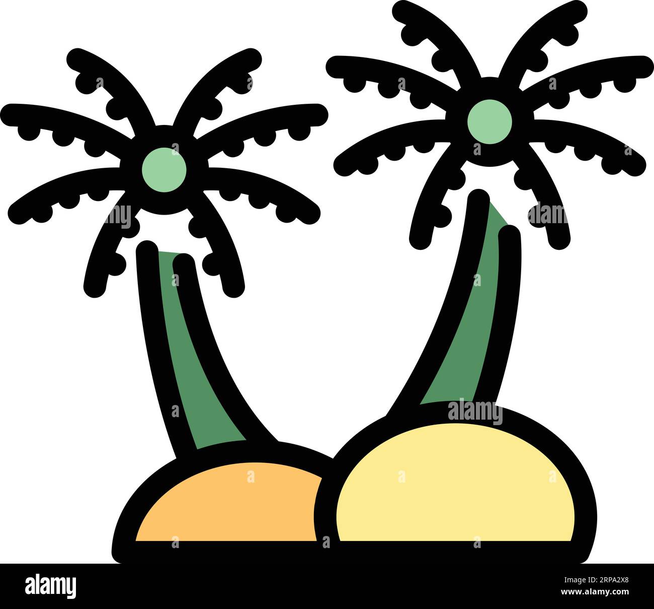 Island palm tree icon outline vector. Tourism map. Landmark travel ...