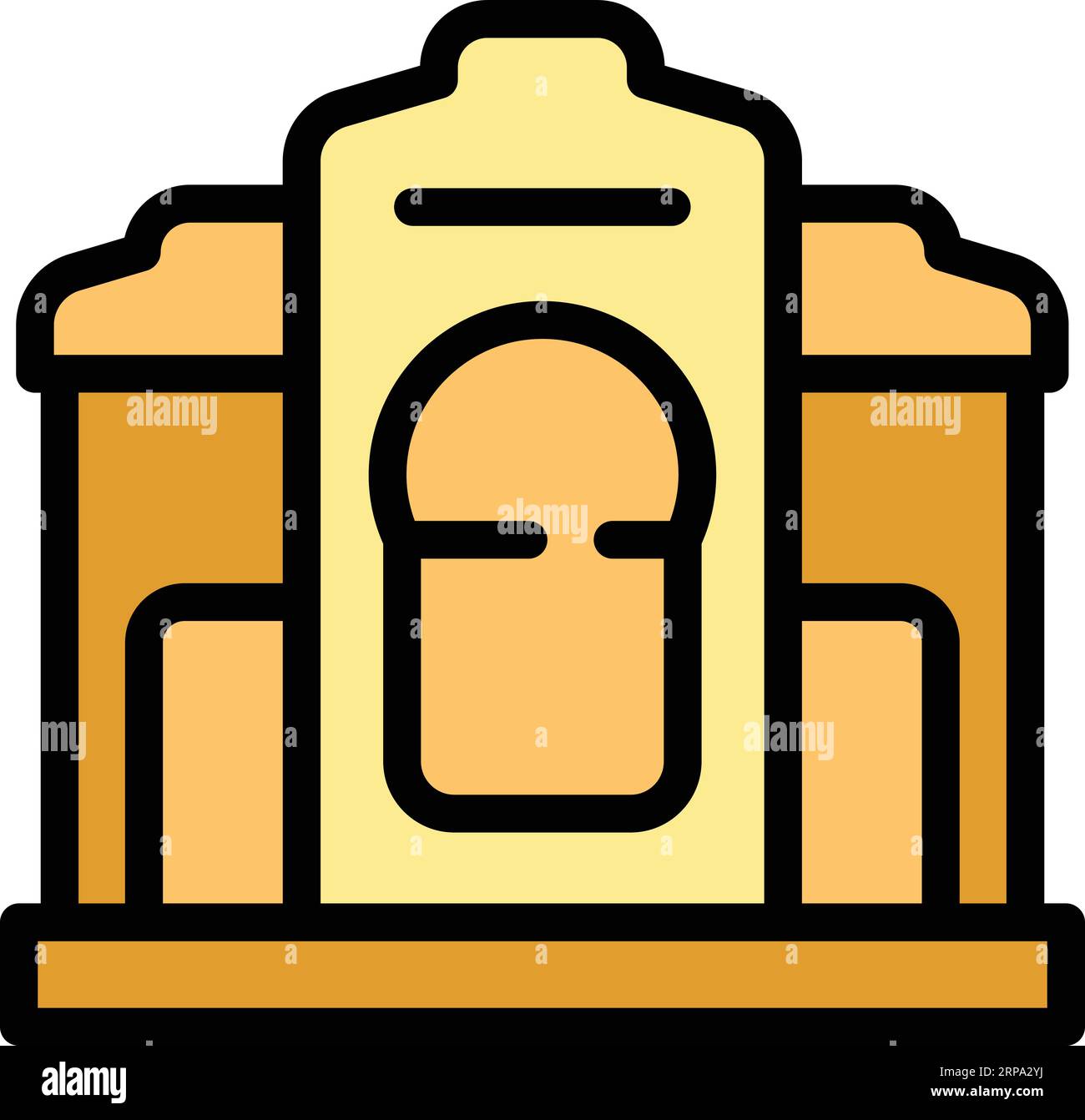 Temple house icon outline vector. Travel culture. City skyline color ...