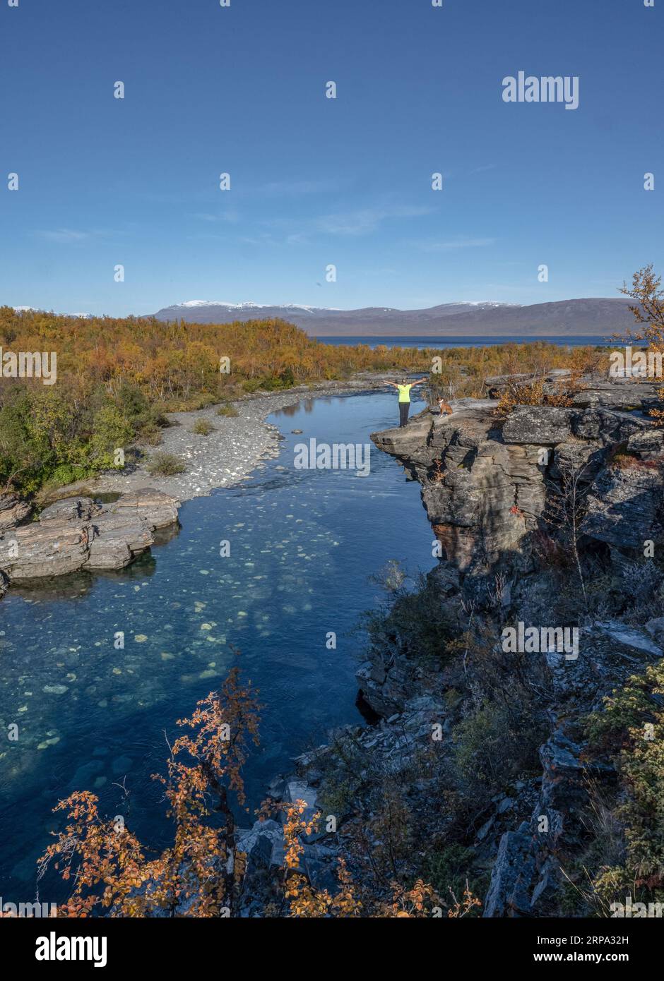 Autum Abisko Canyon River Abiskojakka National Park, Norrbottens ...