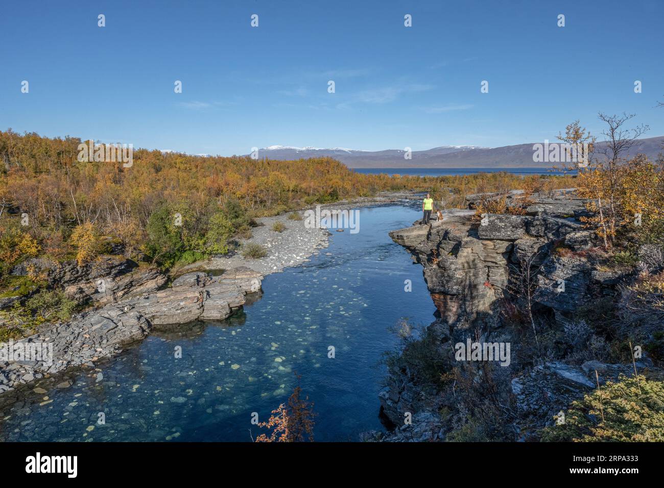 Autum Abisko Canyon River Abiskojakka National Park, Norrbottens ...
