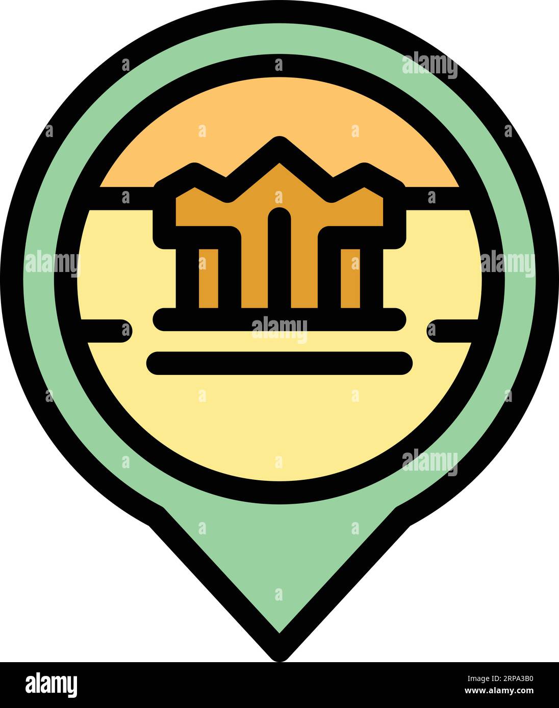 Cambodia location icon outline vector. Temple map. National skyline ...