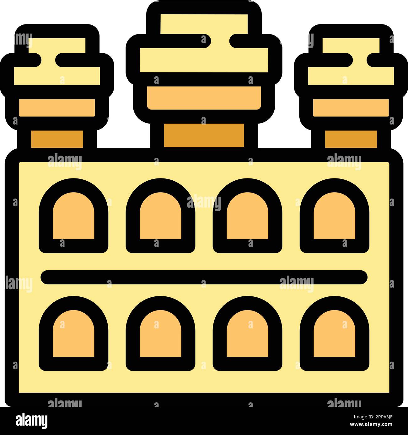 Travel element icon outline vector. Map temple. Landmark culture color ...