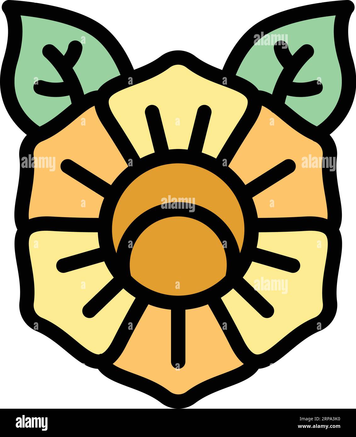Cambodia flower icon outline vector. Travel culture. Temple map color ...