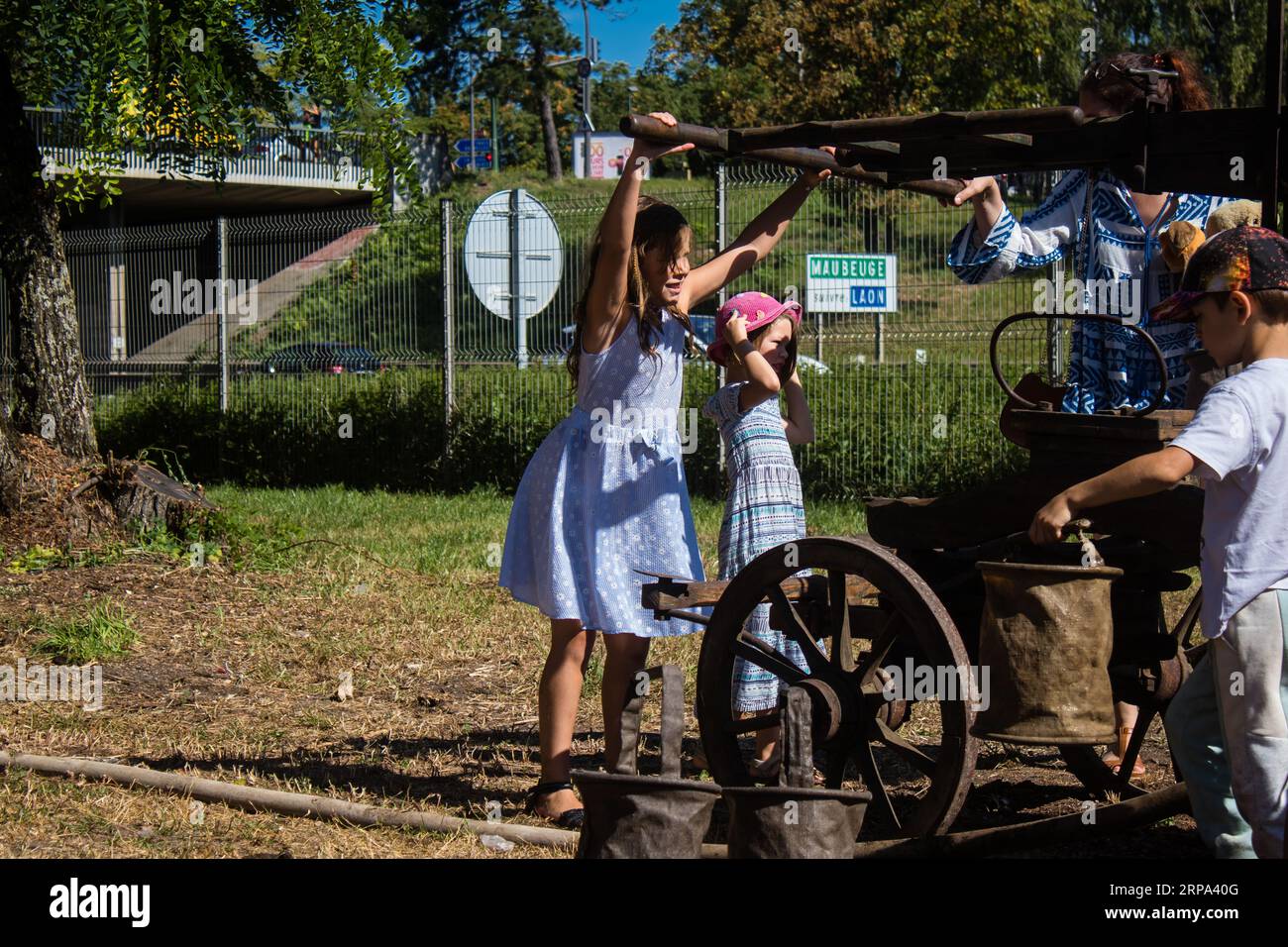 Kids attend the open day. The firefighters of the Marchandeau fire ...