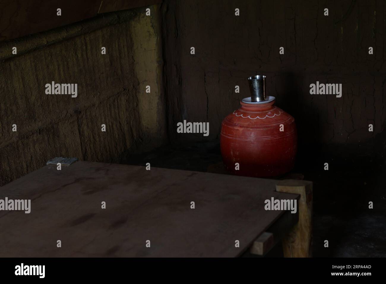 Traditional pot in rural village home.Village home Interior Stock Photo ...