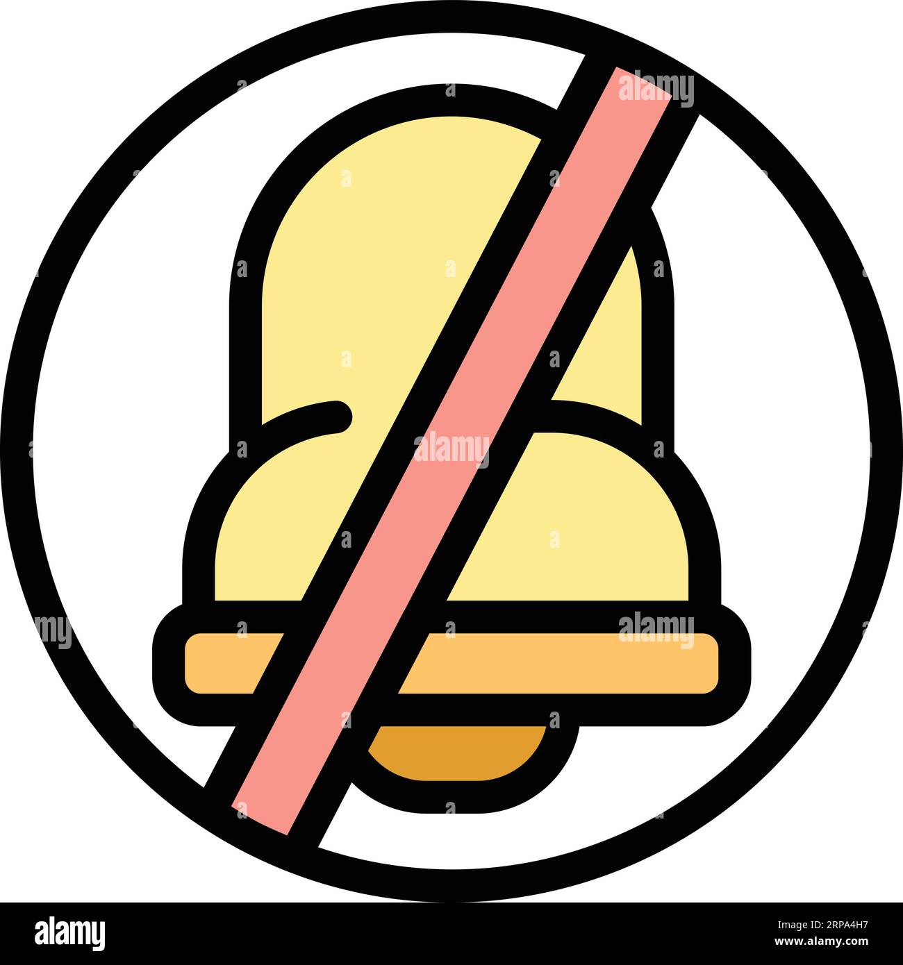 No notification icon outline vector. Digital detox. Social media color ...