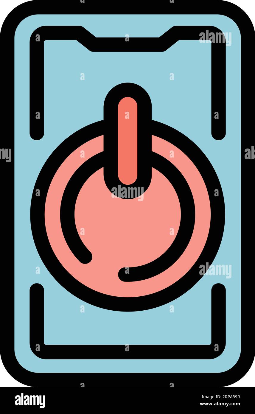 Turn off phone icon outline vector. Digital media. Digital detox color ...