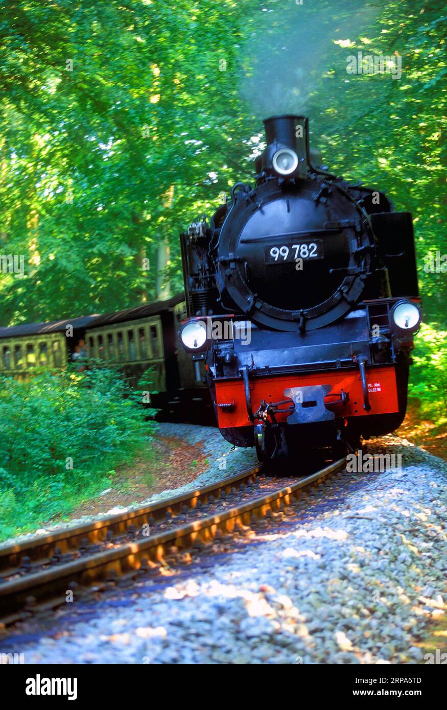 The racing Roland steam engine, Ruegen, Germany Stock Photo - Alamy
