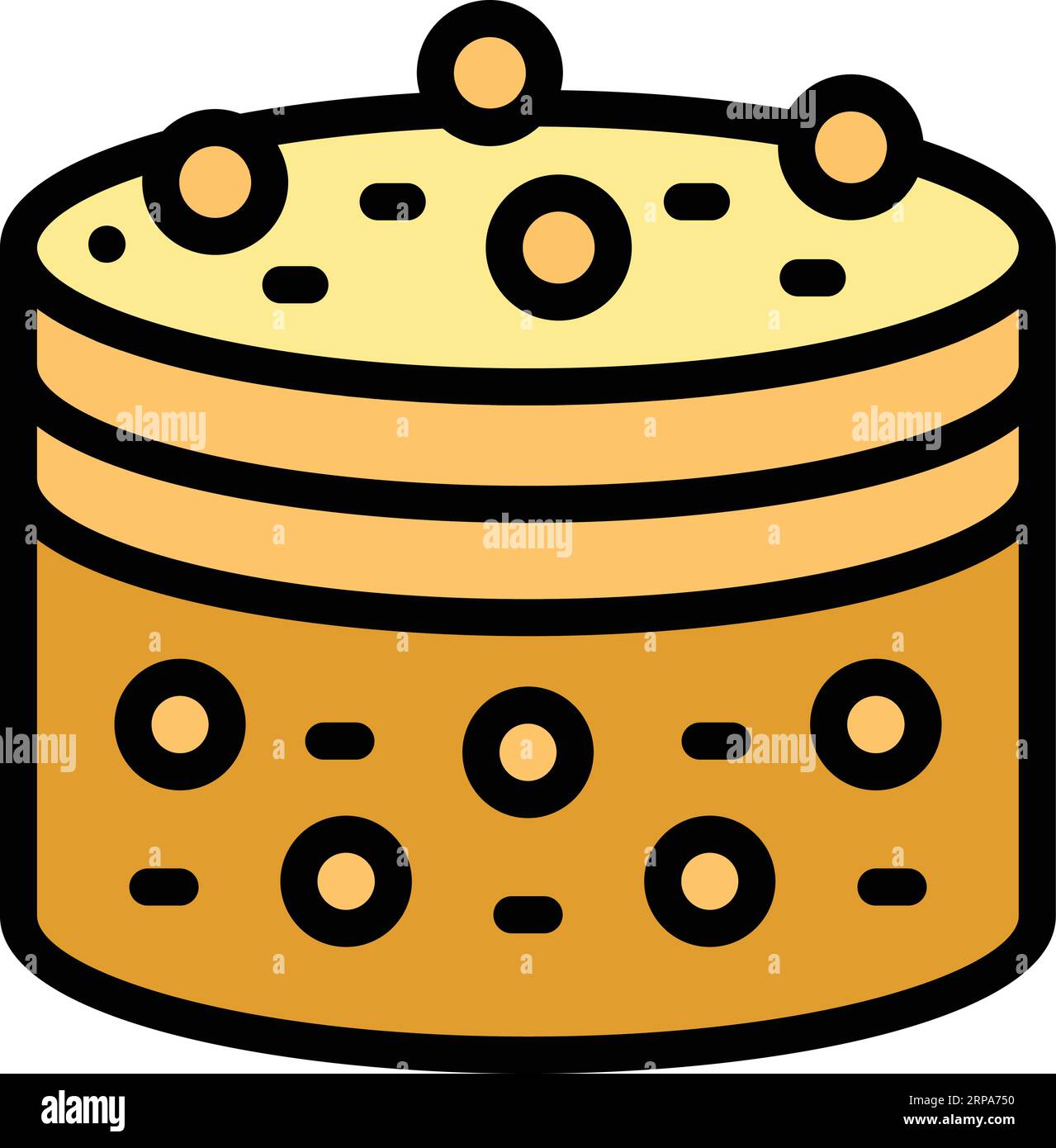 Big cheesecake icon outline vector. Cake dessert. Food cream color flat ...