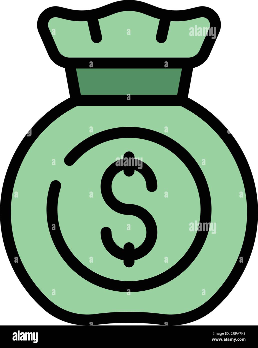 Money bank bag icon outline vector. Business building. Support grant ...