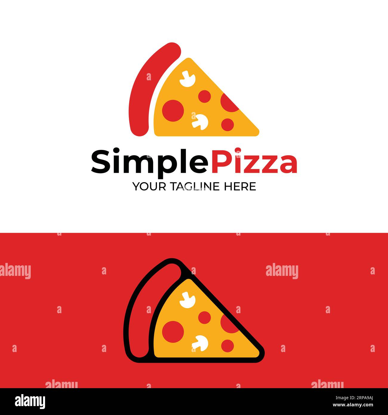 Simple Pizza Slice in Modern Style for Pizza Shop Restaurant or Food ...