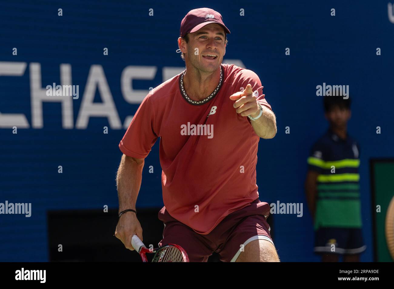 Tommy Paul of USA reacts during 4th round against Ben Shelton of USA at ...