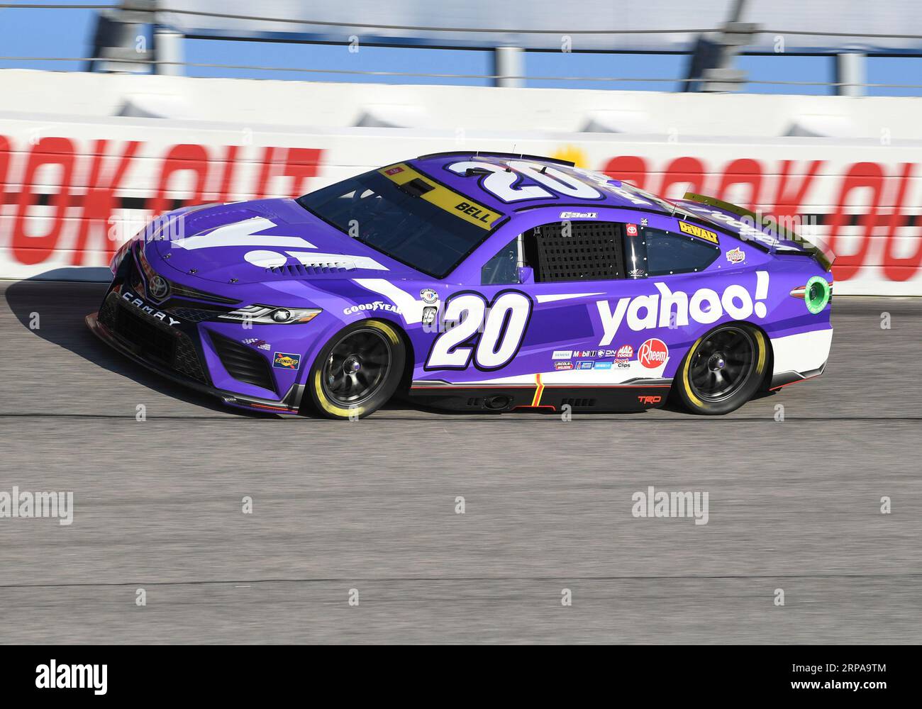 DARLINGTON, SC - SEPTEMBER 03: Christopher Bell (#20 Joe Gibbs Racing Yahoo! Toyota) race side ...