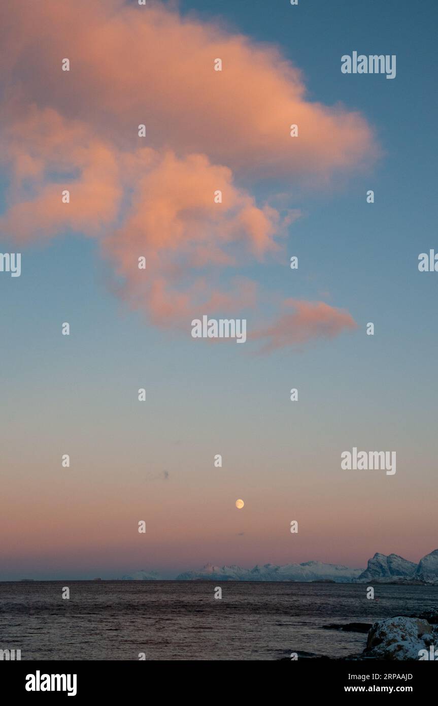 Blue hour over arctic beach hi-res stock photography and images - Alamy