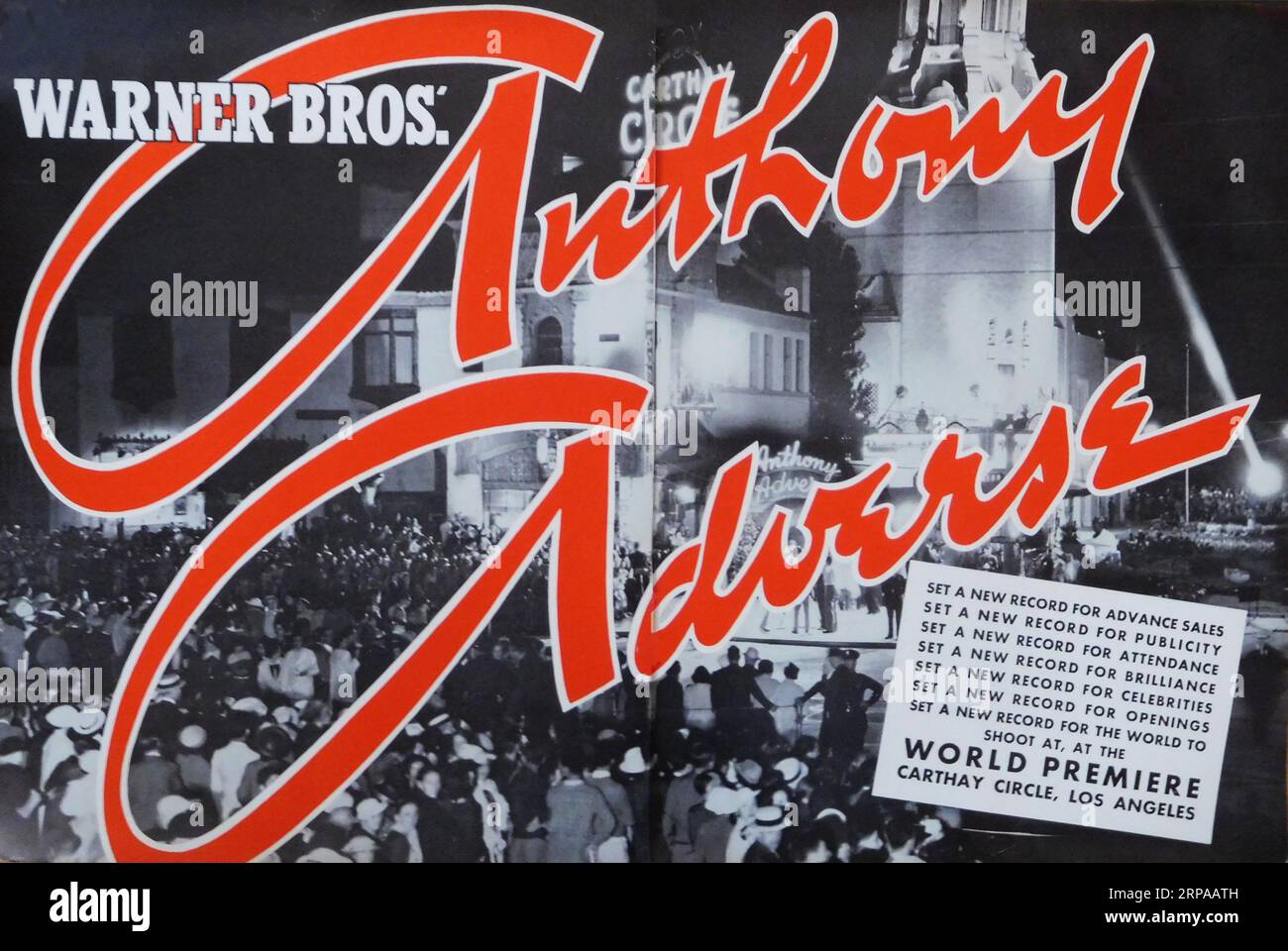 Los Angeles Premiere at Carthay Circle Movie Theatre on 29th July 1936 ...