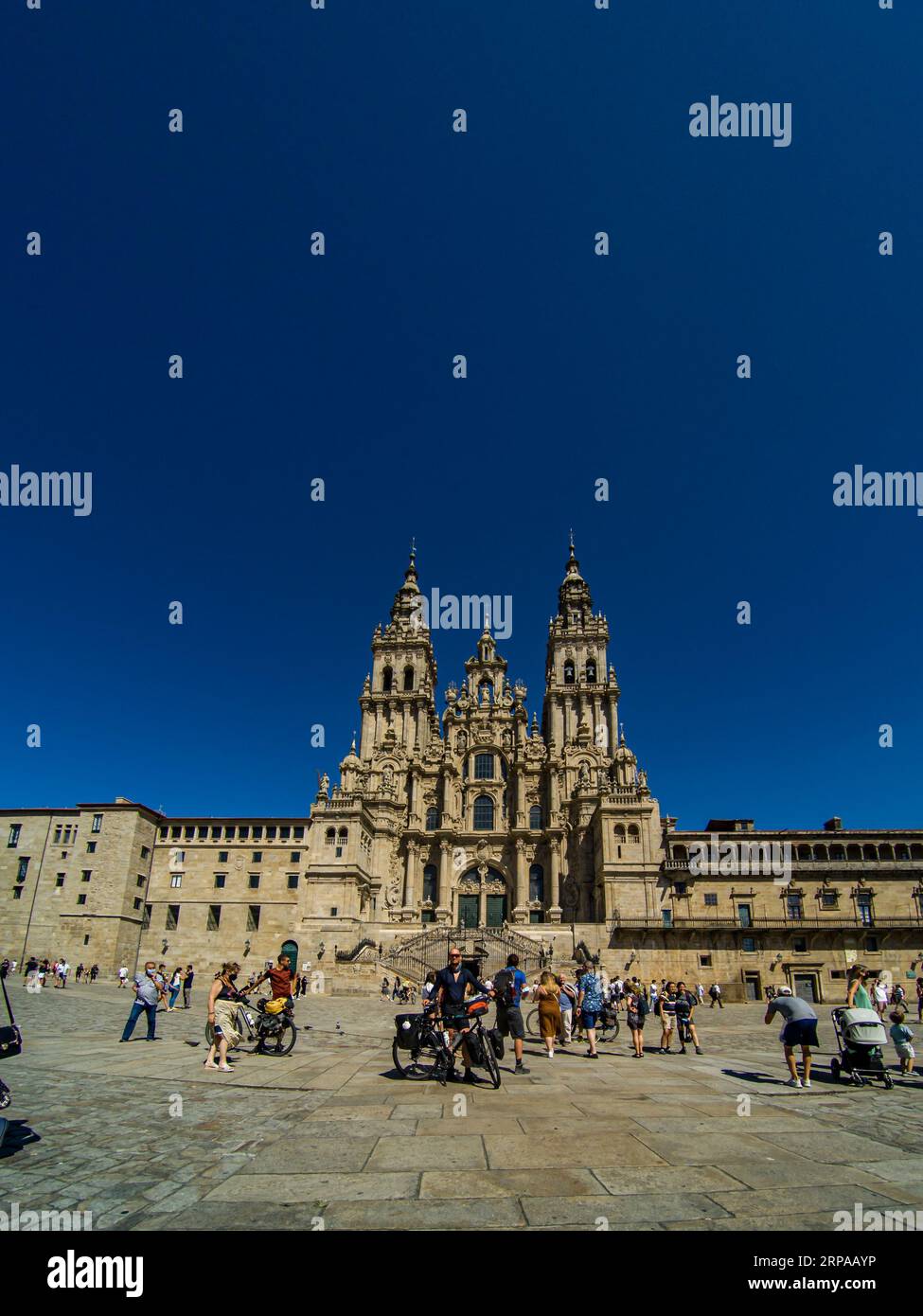 A majestic old cathedral stands in all its glory, towering above the ...