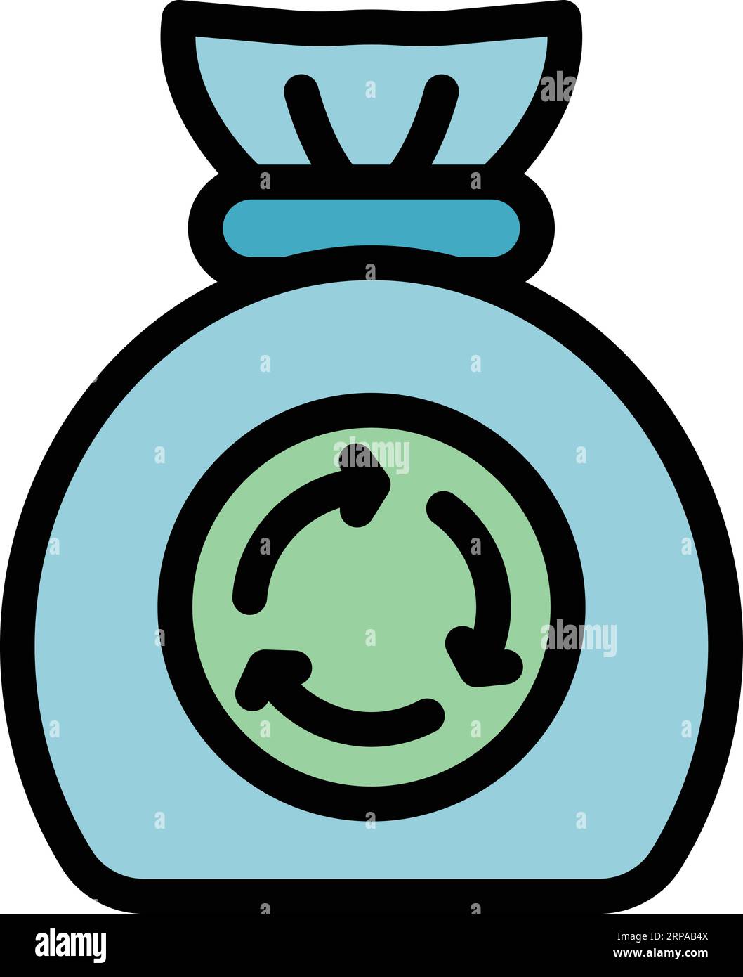 Garbage sack icon outline vector. Chemical waste. Plastic recycling ...