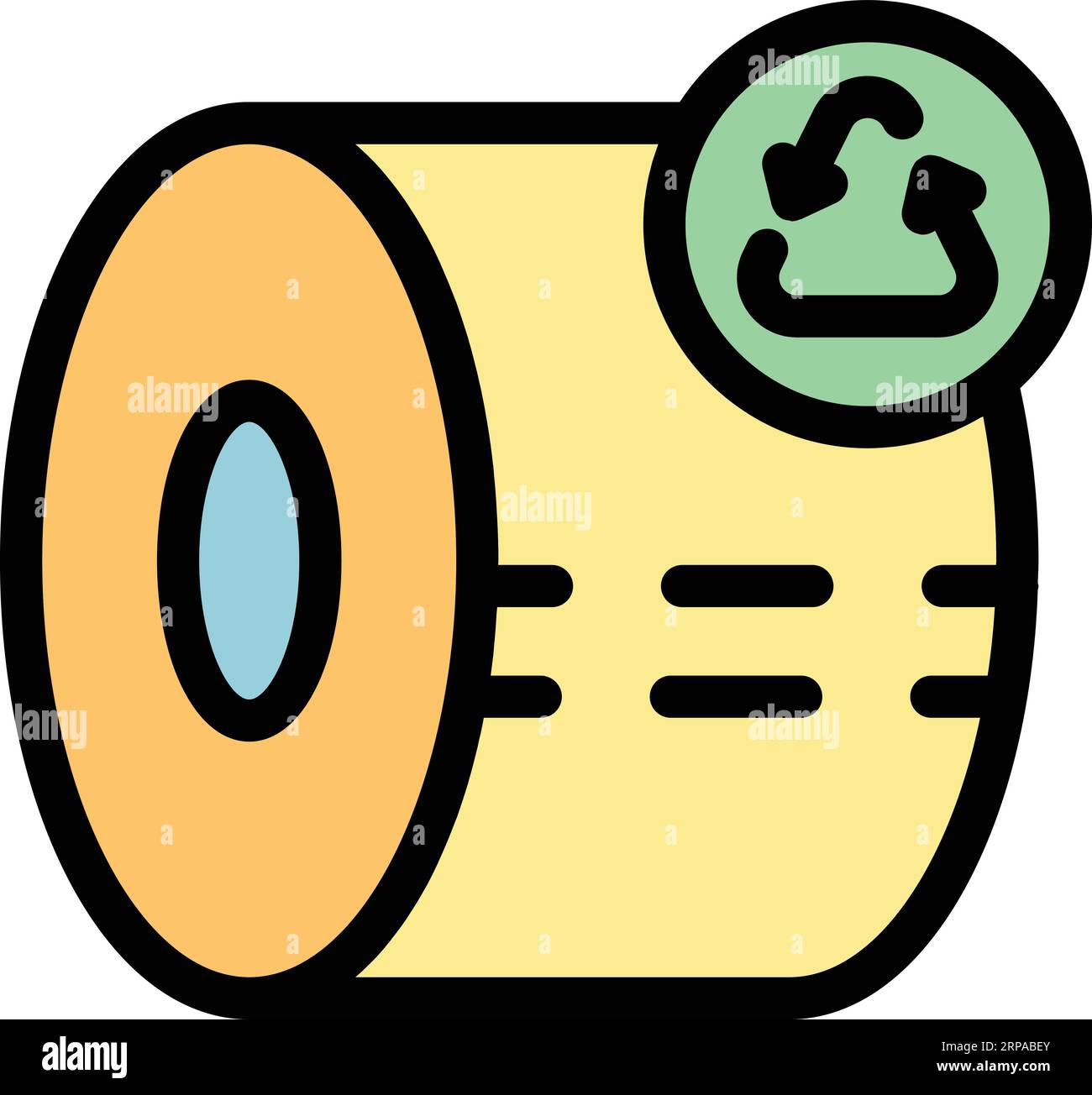 Recycle paper roll icon outline vector. Plastic recycling. Waste ...