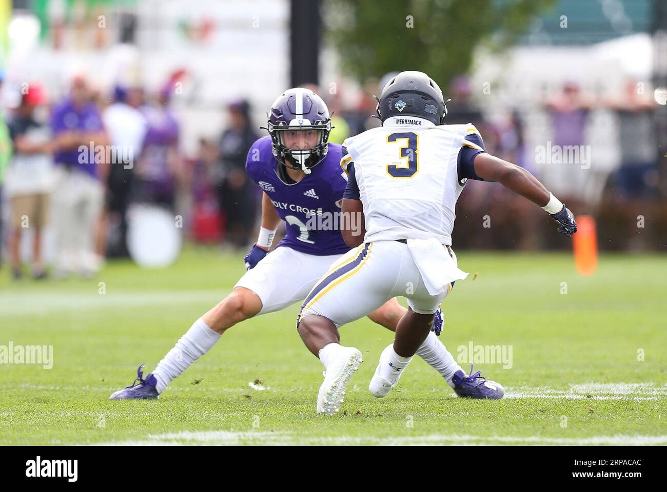 WORCESTER, MA - SEPTEMBER 02: Holy Cross Crusaders cornerback Terrence Spence (2) looks to ...