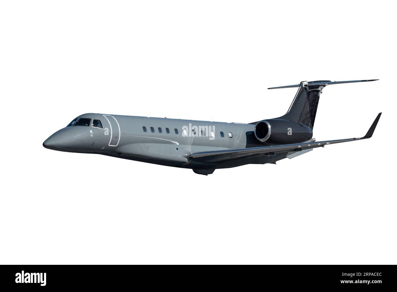 Modern executive aircraft fly isolated on white background Stock Photo ...