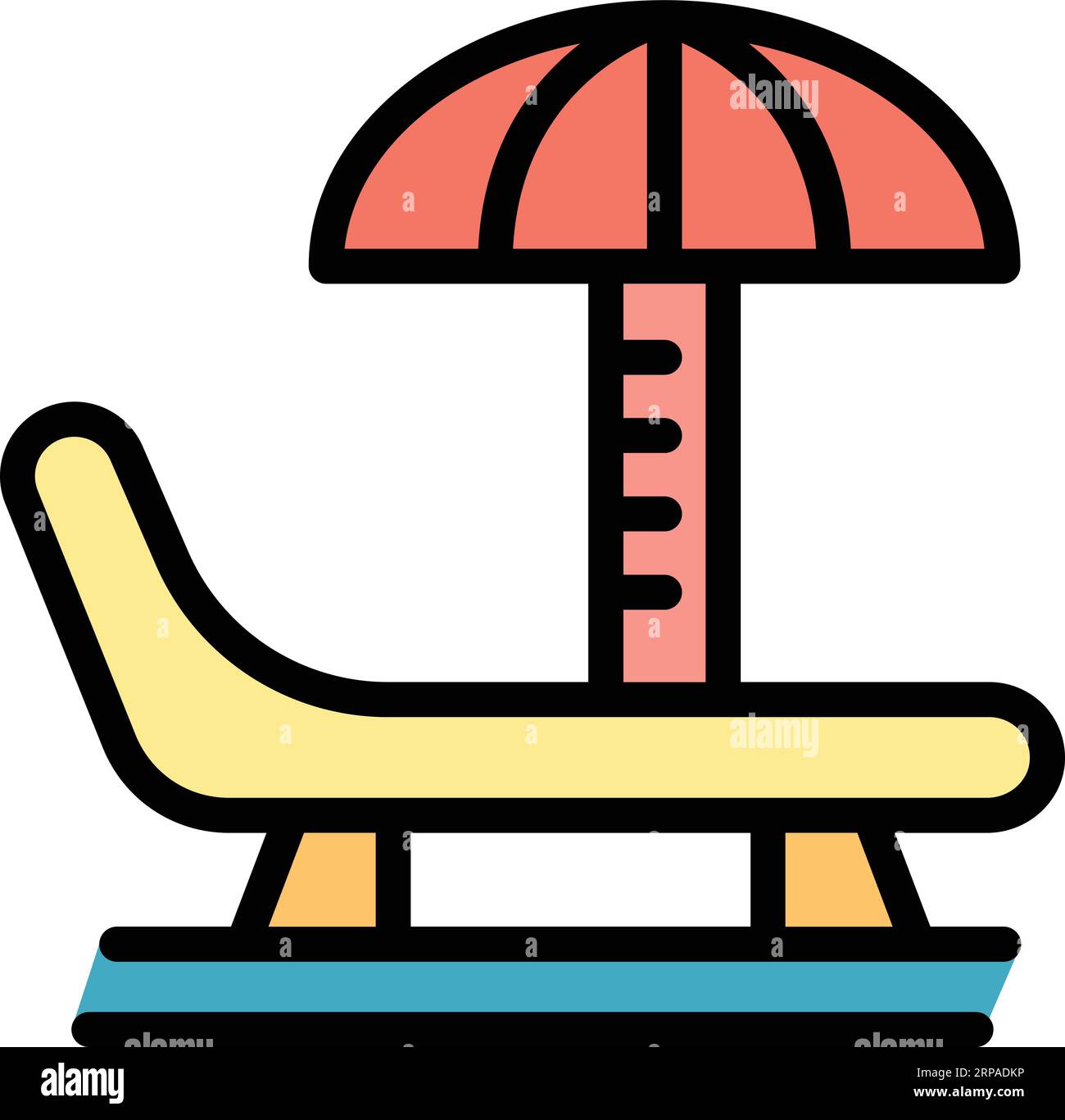 Beach bench icon outline vector. Water ski. People summer color flat ...