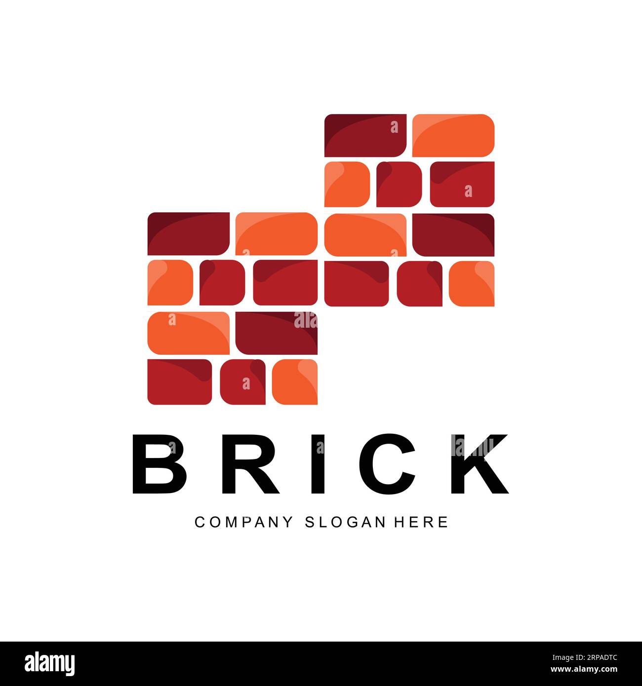 Bricks Logo Design, Material Stone Illustration Vector, Building ...