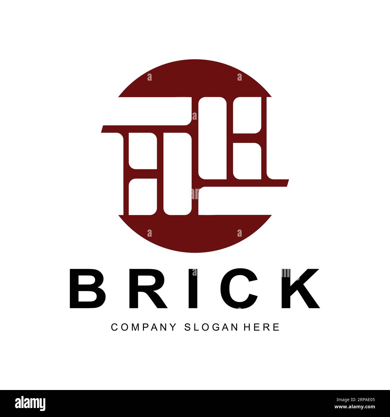 Bricks Logo Design, Material Stone Illustration Vector, Building ...