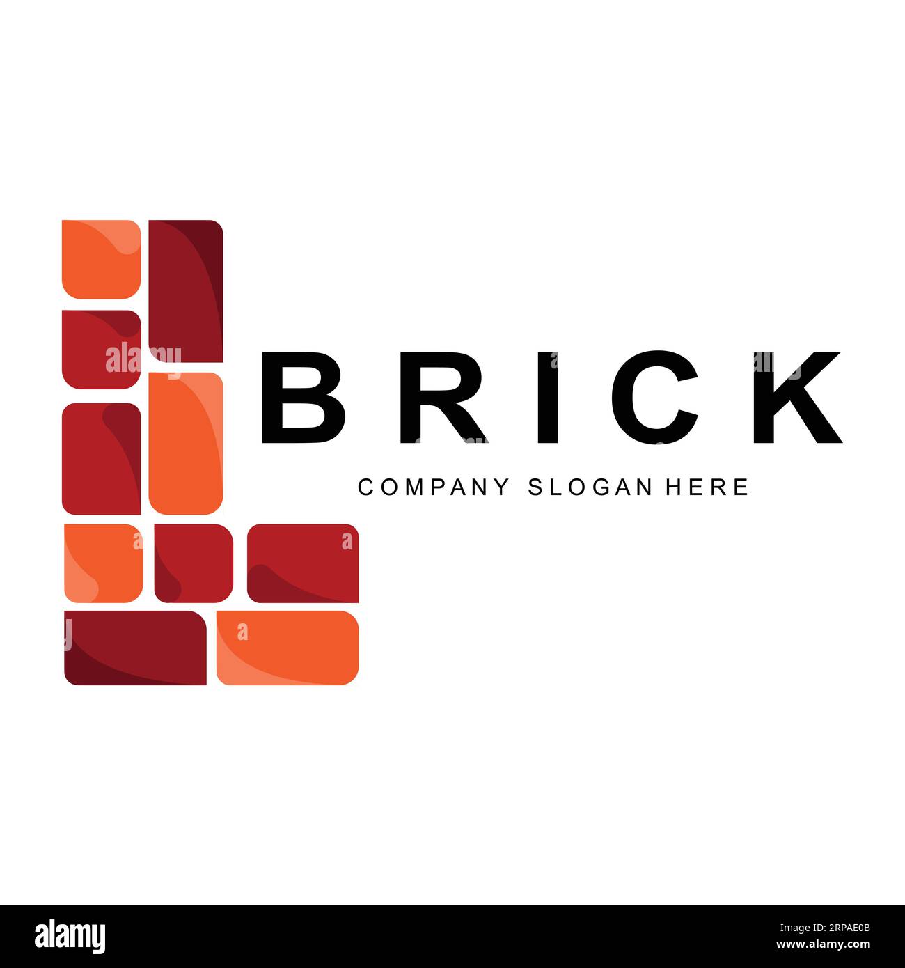 Bricks Logo Design, Material Stone Illustration Vector, Building ...