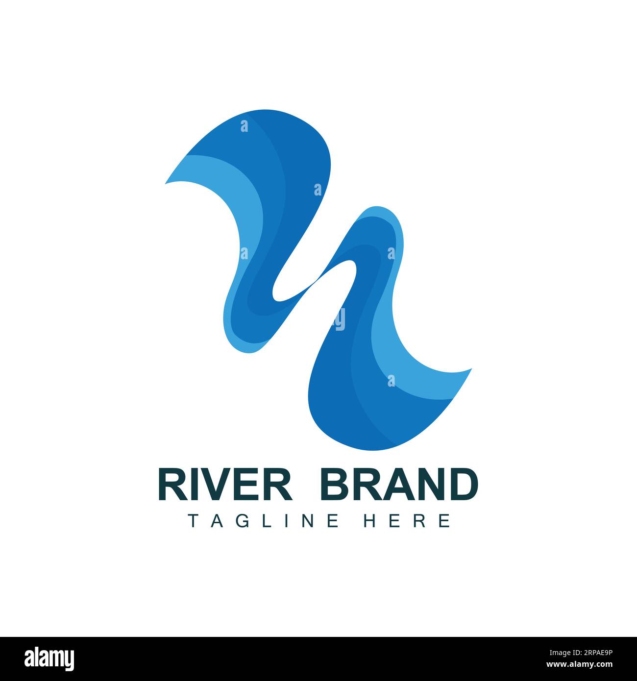 River Logo Design, River Creek Vector, Riverside Illustration With A ...