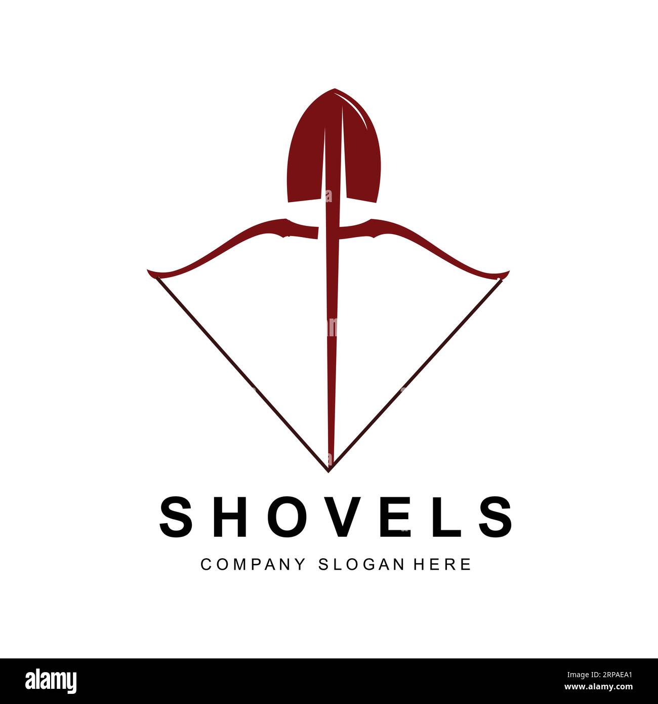 Shovel Logo Design, Construction Worker Tool Illustration Vector ...