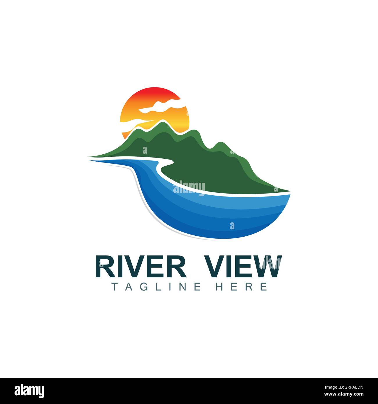 River Logo Design, River Creek Vector, Riverside Illustration With A ...