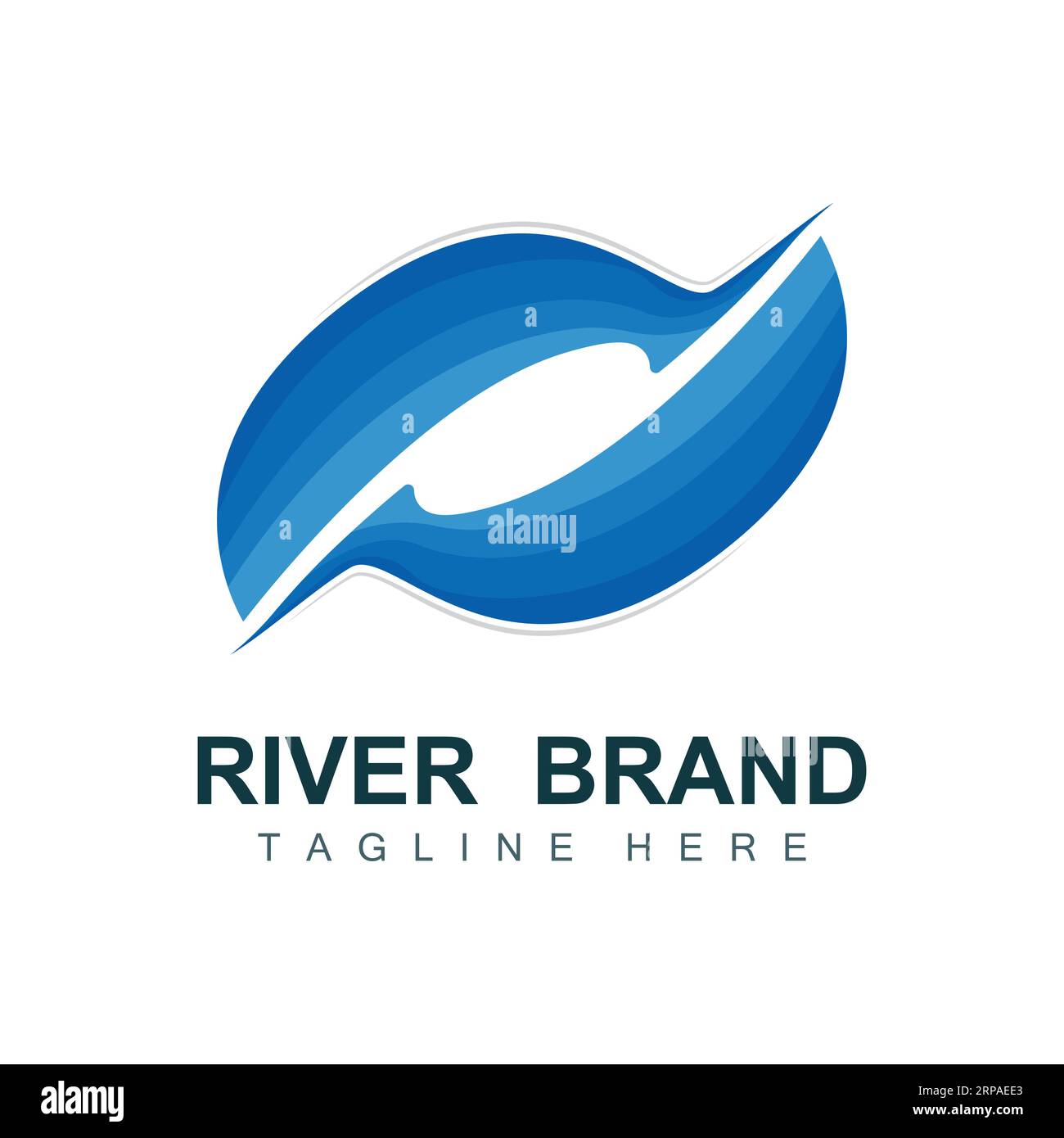 River Logo Design, River Creek Vector, Riverside Illustration With A ...