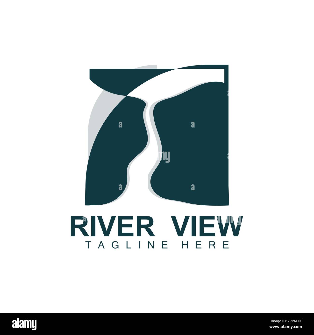 River Logo Design, River Creek Vector, Riverside Illustration With A ...