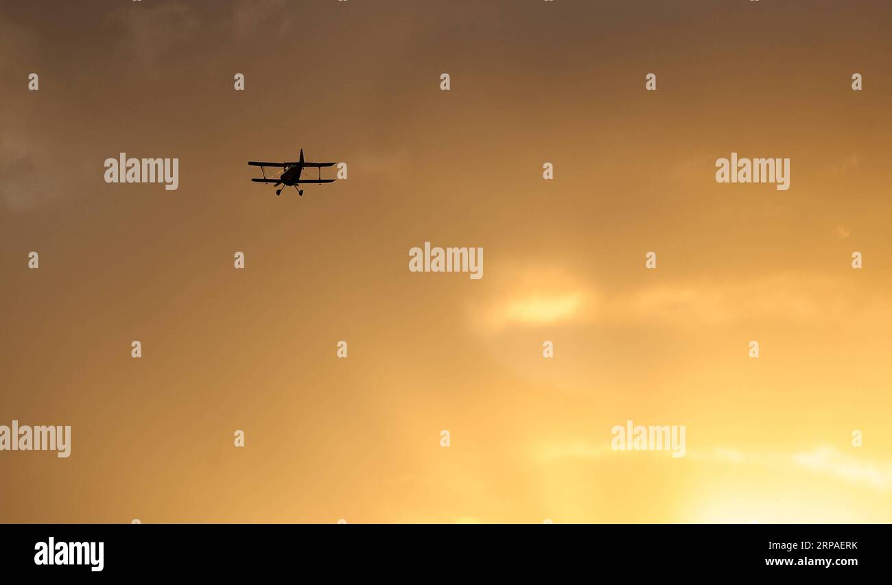 (190507) -- SYDNEY, May 7, 2019 -- An airplane performs during Wings ...