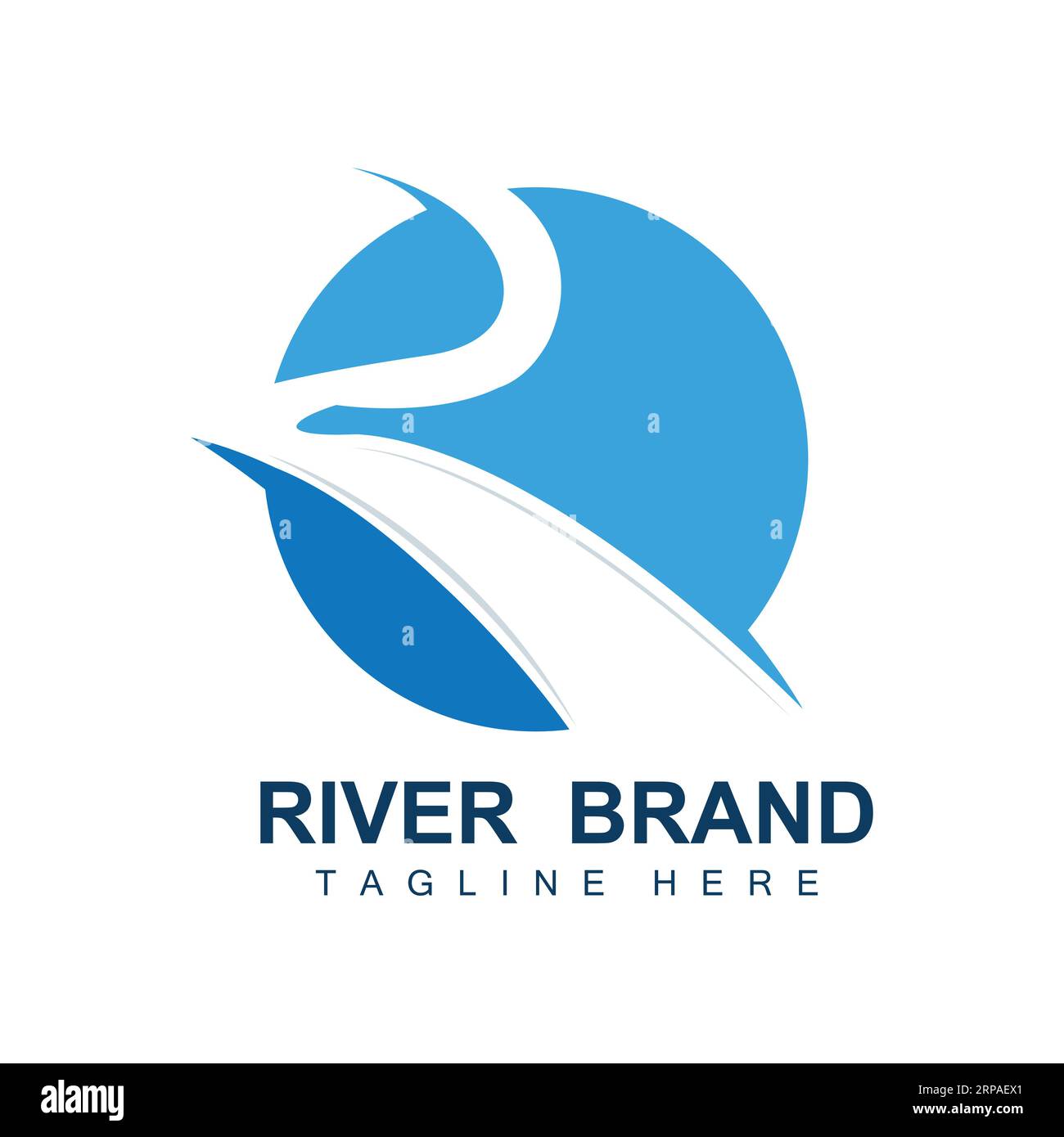 River Logo Design, River Creek Vector, Riverside Illustration With A ...
