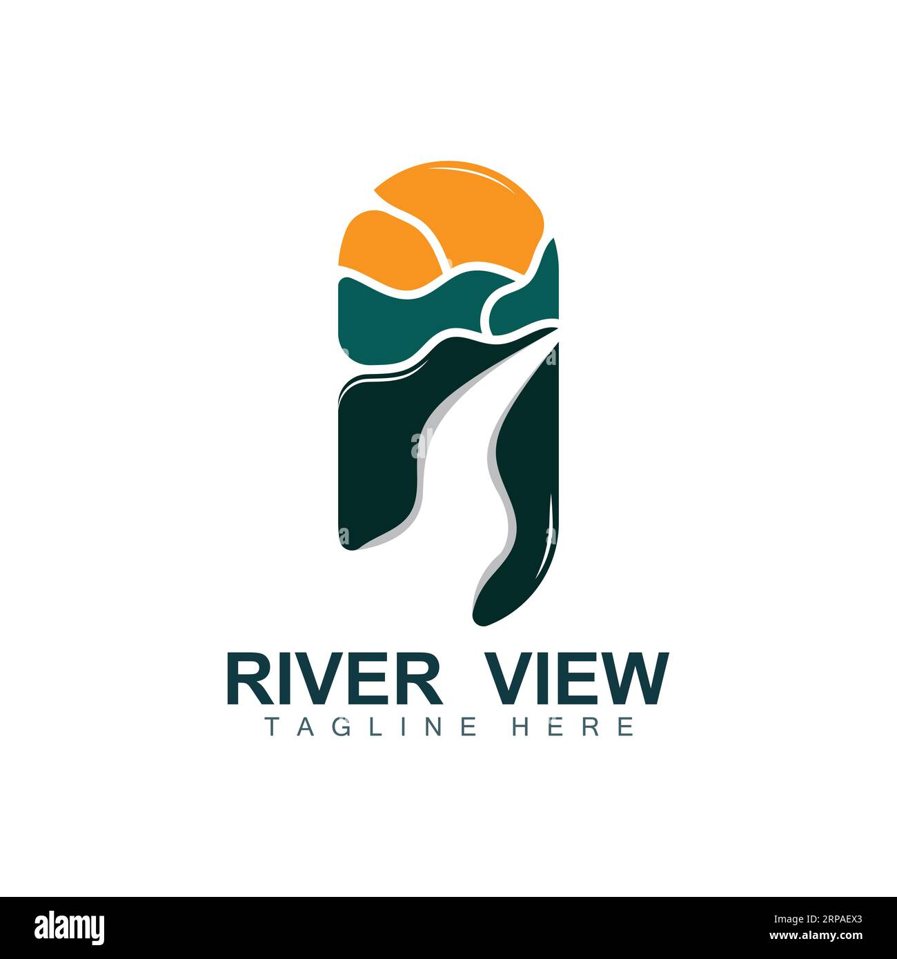River Logo Design, River Creek Vector, Riverside Illustration With A ...
