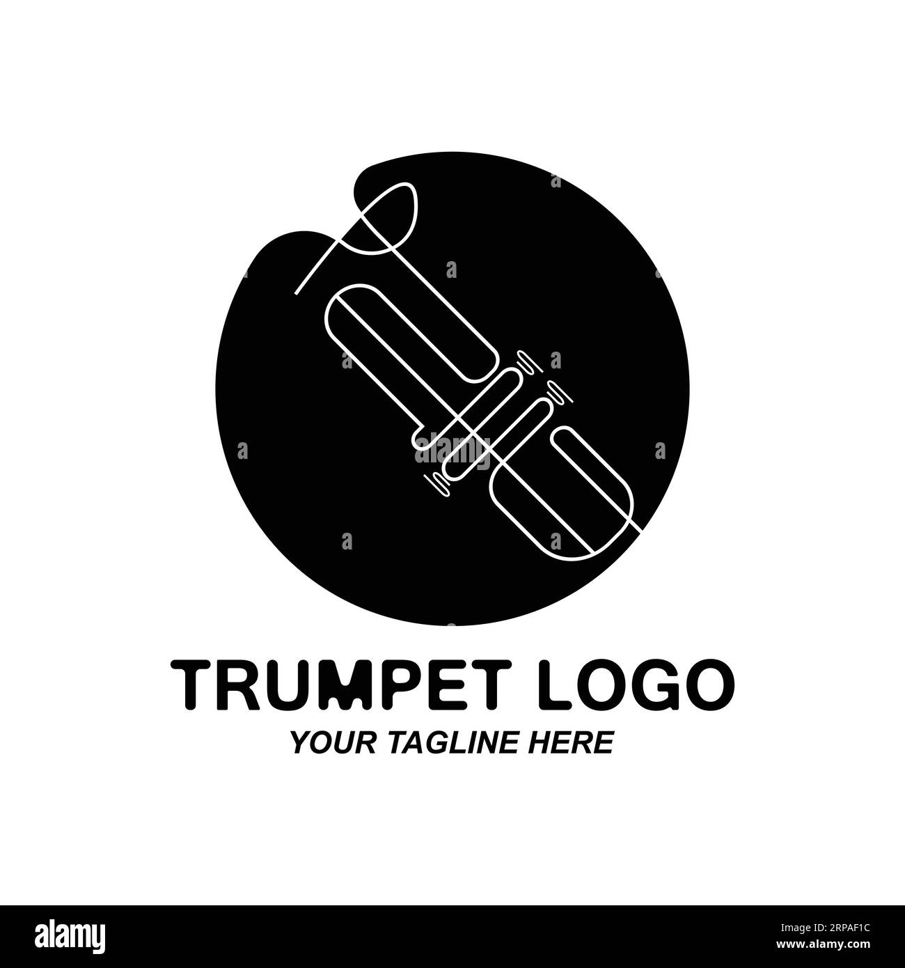 Trumpet logo design, generate melody, musical instrument vector sketch ...