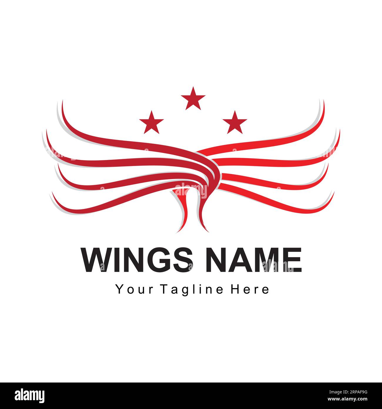 Wings Logo Design, Shield Wings Vector, Bird Feather Illustration Stock ...