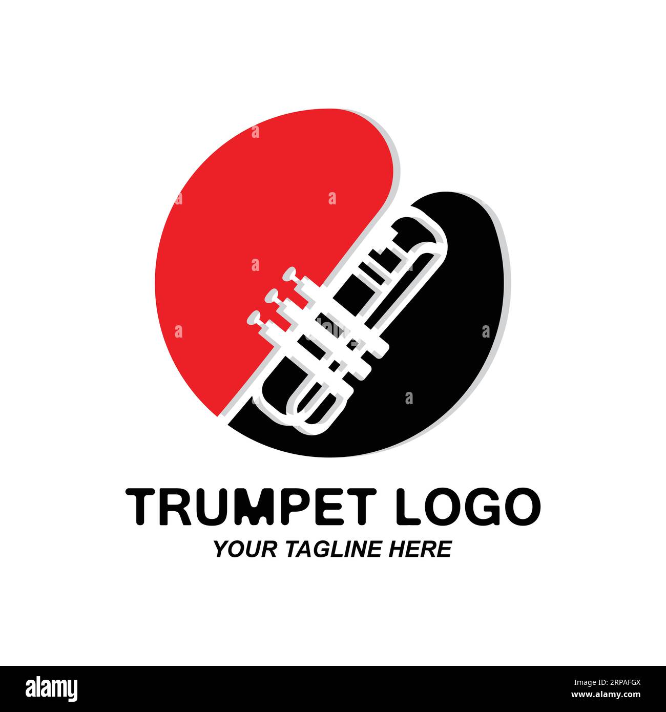 Trumpet logo design, generate melody, musical instrument vector sketch ...