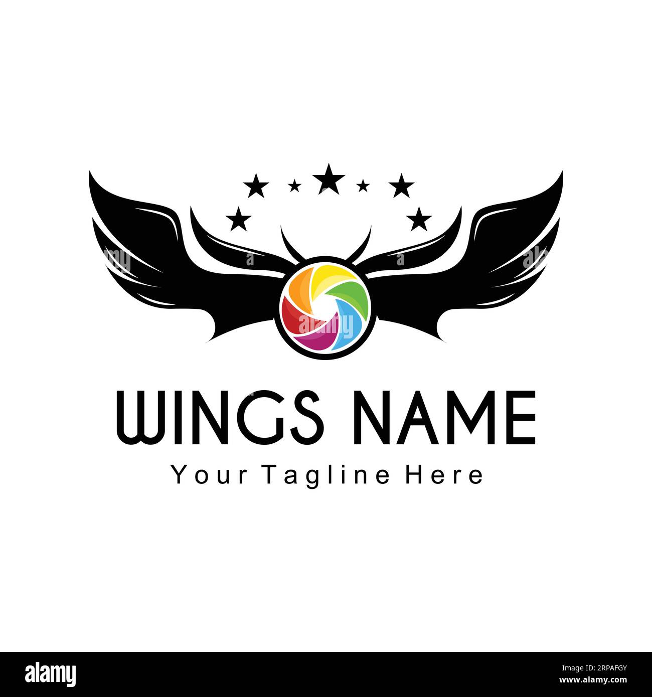 Wings Logo Design, Shield Wings Vector, Bird Feather Illustration Stock ...