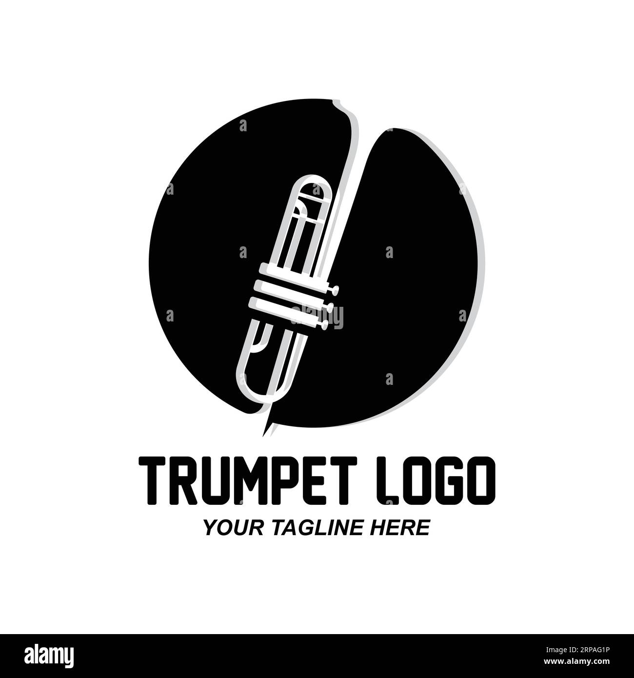 Trumpet logo design, generate melody, musical instrument vector sketch ...