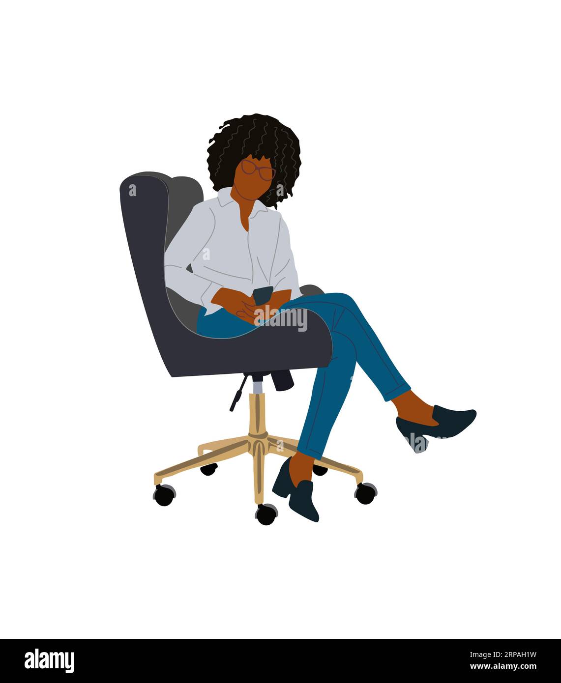 Young happy black businesswoman Stock Vector Images - Alamy