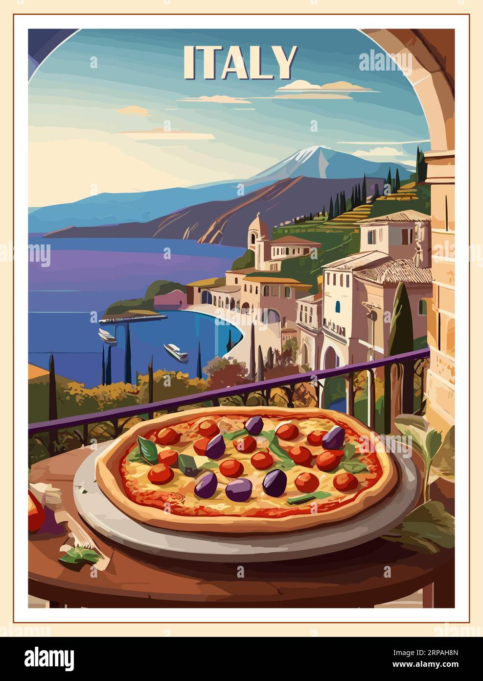 Italy Travel Destination Poster in retro style Stock Vector Image & Art - Alamy