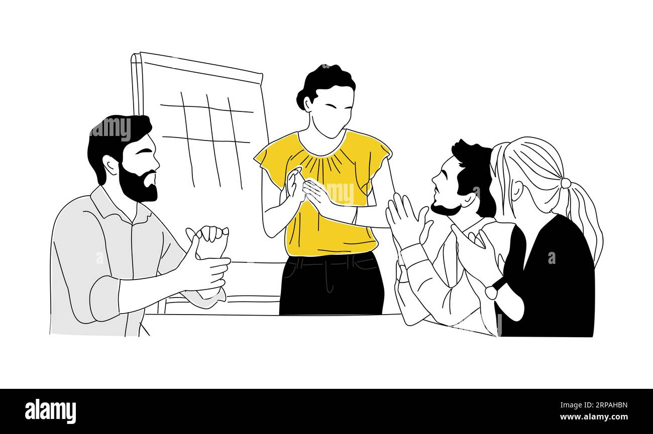 Business Men and women clapping hands vector art Stock Vector Image ...