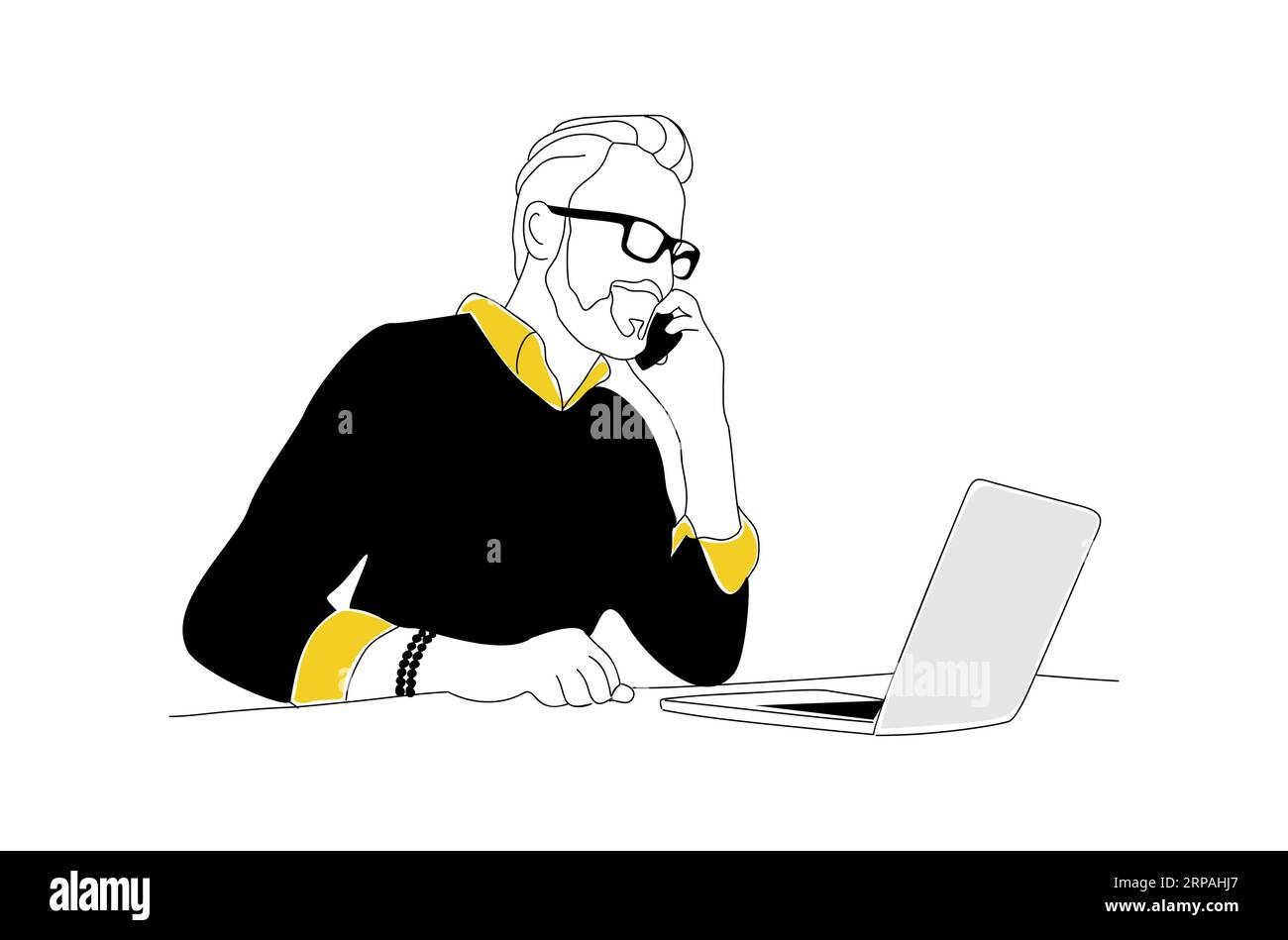 Avatar man on desk Cut Out Stock Images & Pictures - Alamy