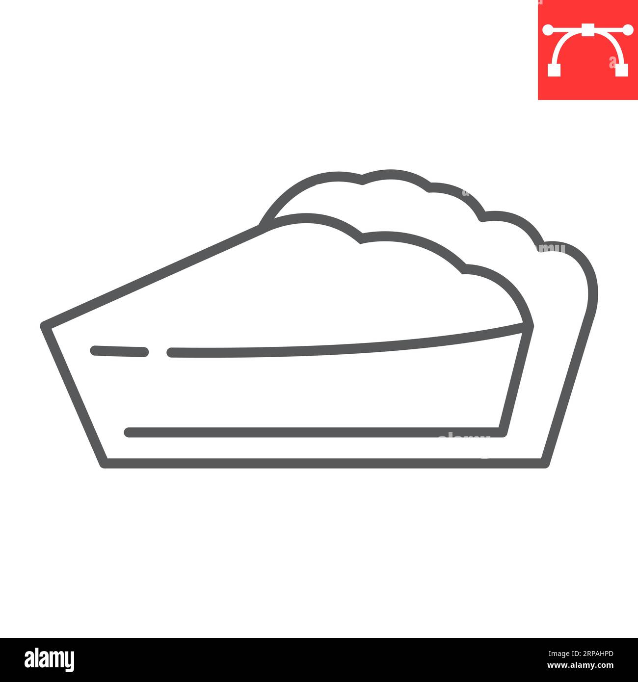 Pumpkin pie line icon, thanksgiving and food, piece of cake vector icon ...