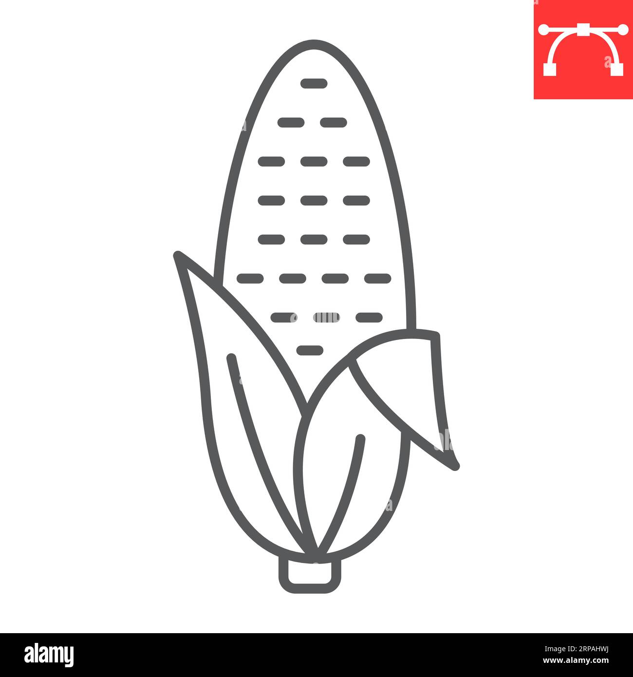 Corn line icon, thanksgiving and vegetables, corncob vector icon, maize ...