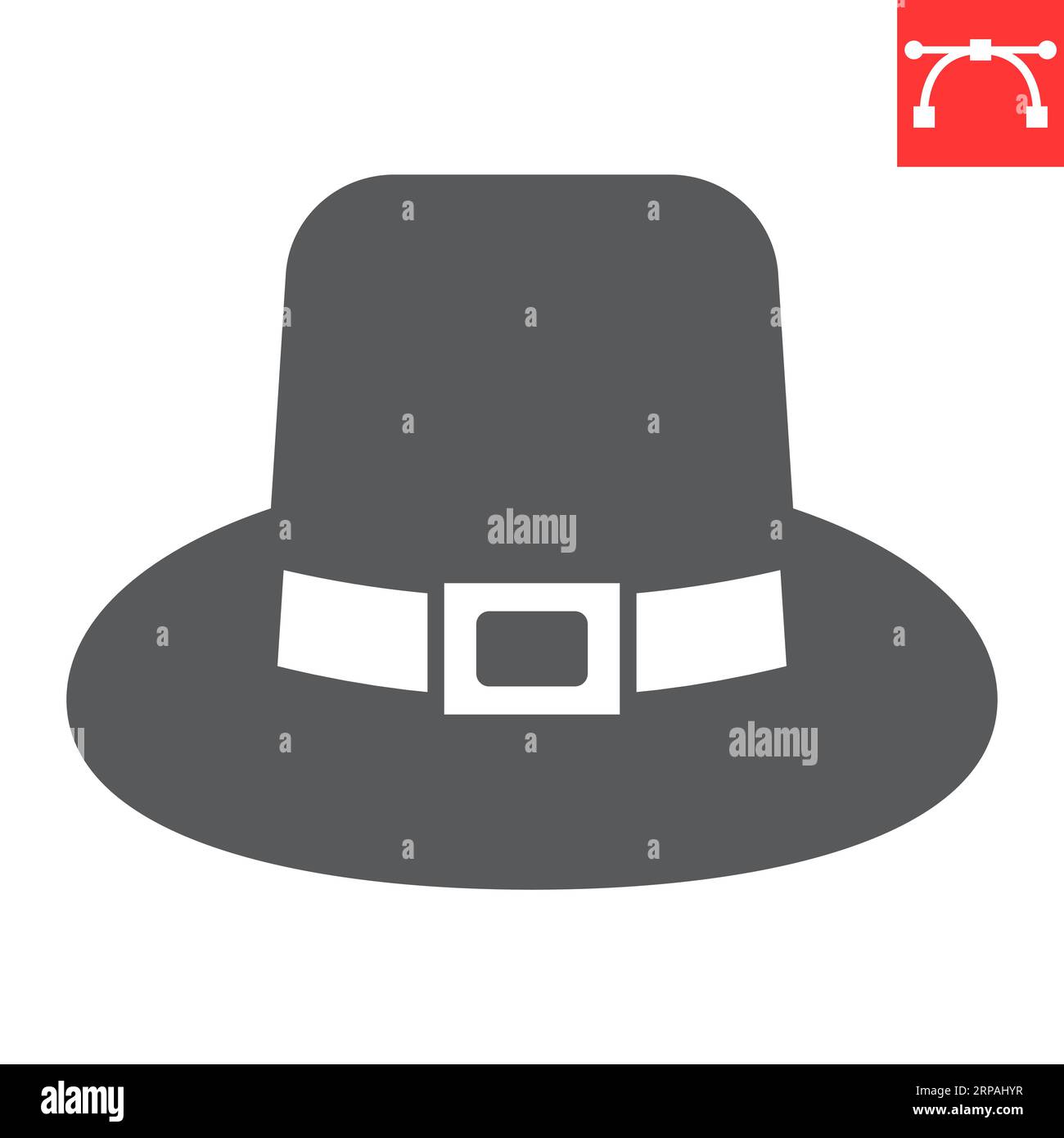 Pilgrim hat glyph icon, thanksgiving and holidays, traditional hat ...