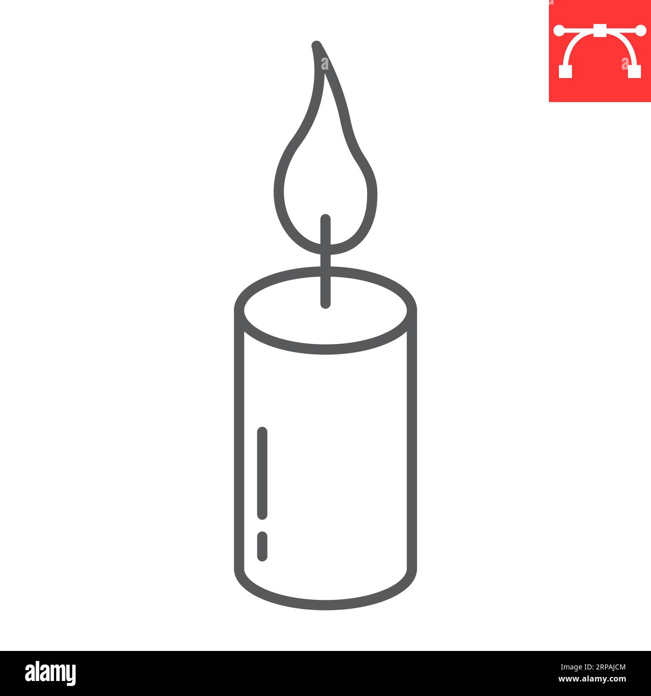 Candle line icon, thanksgiving and holidays, candle vector icon, maize ...
